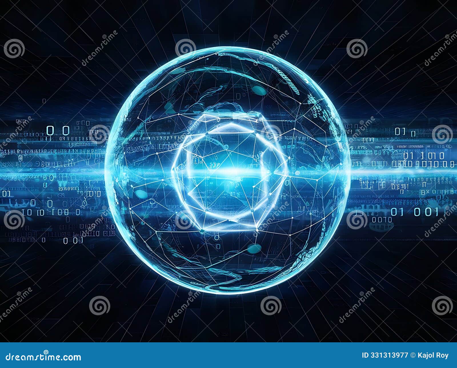 Digital Information Technology Binary World Concept Computer Generated Background Illustration ...