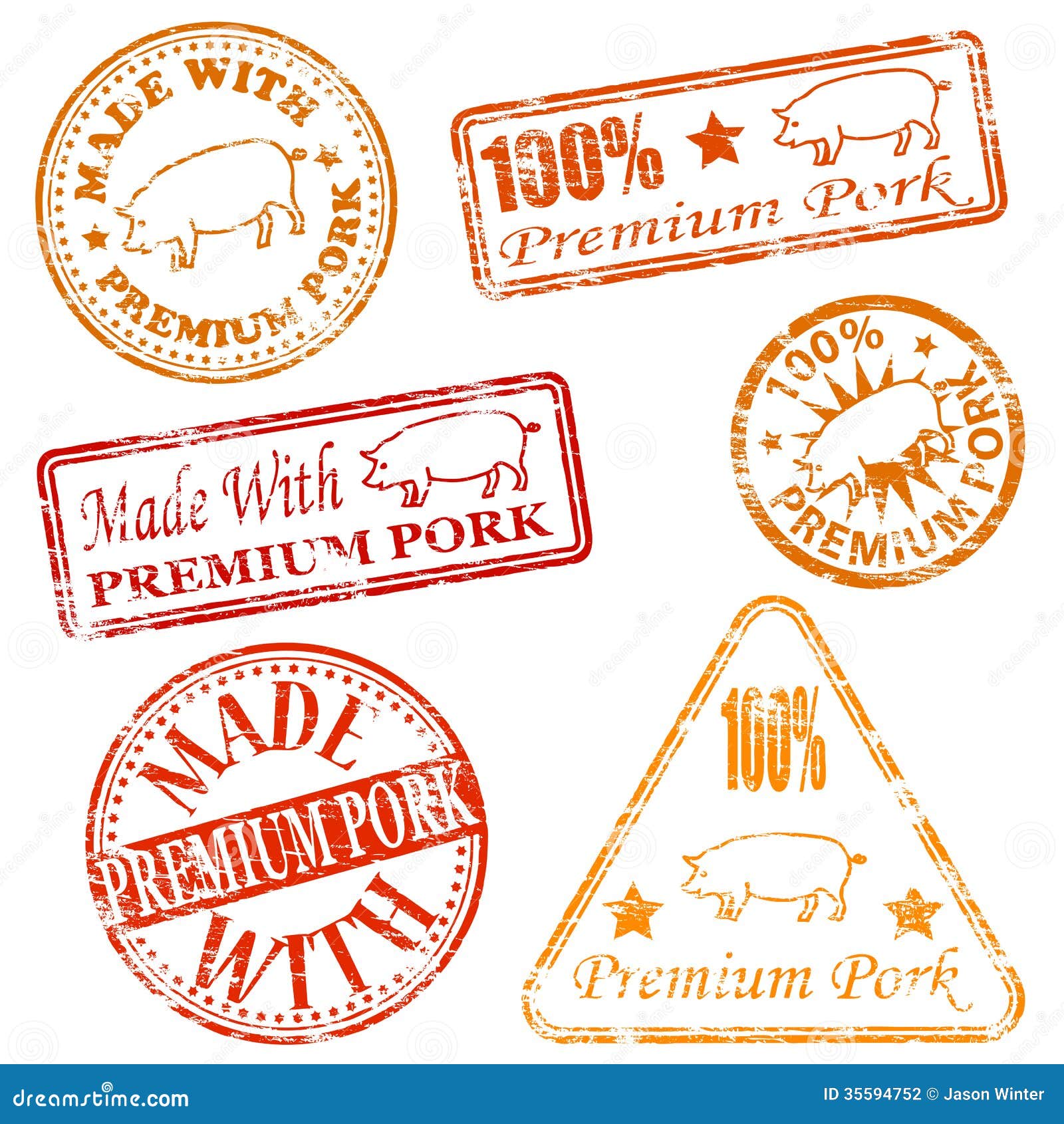 Set Of Premium Pork Labels, Badges And Design Elements. Logo For ...