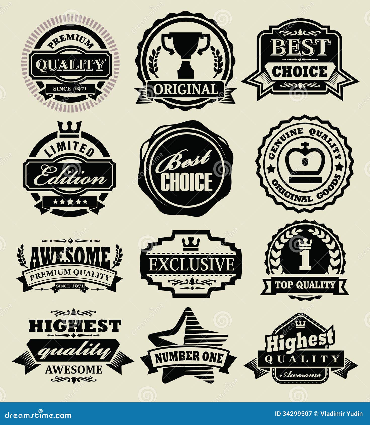 Premium quality badges stock vector. Illustration of business - 34299507 Premium quality badges stock vector. Illustration of business - 34299507