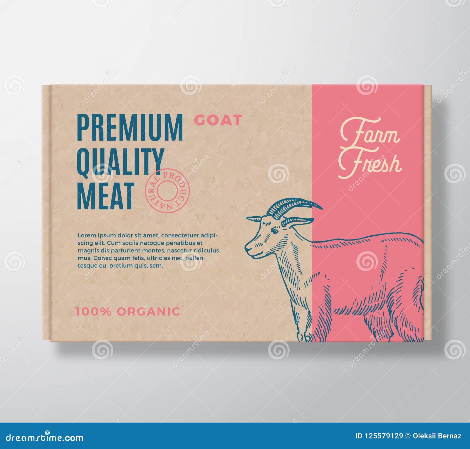 Premium Quality Goat Vector Meat Packaging Label Design on a Craft ...