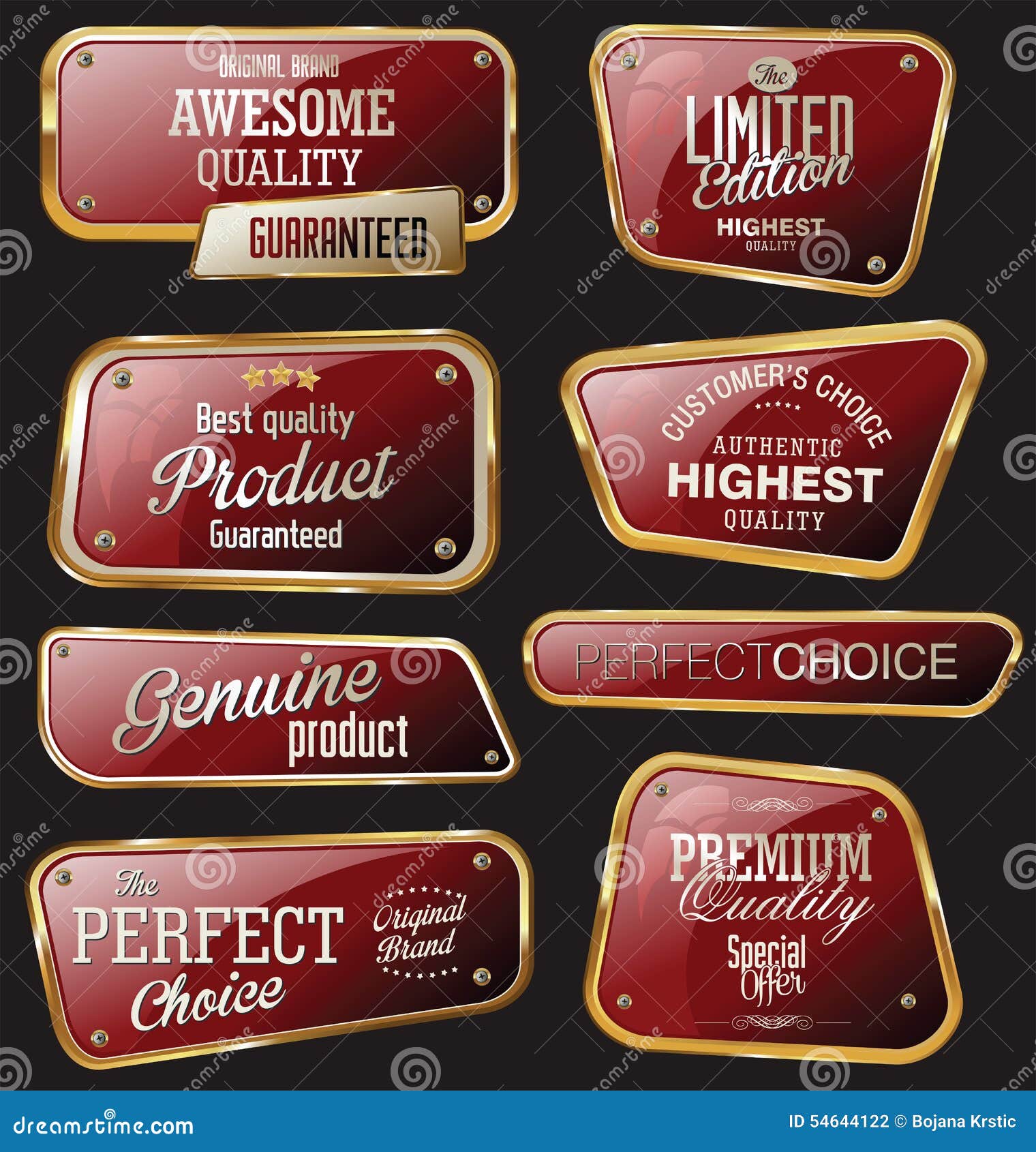 Premium Quality Golden Labels Stock Illustration - Illustration of ...