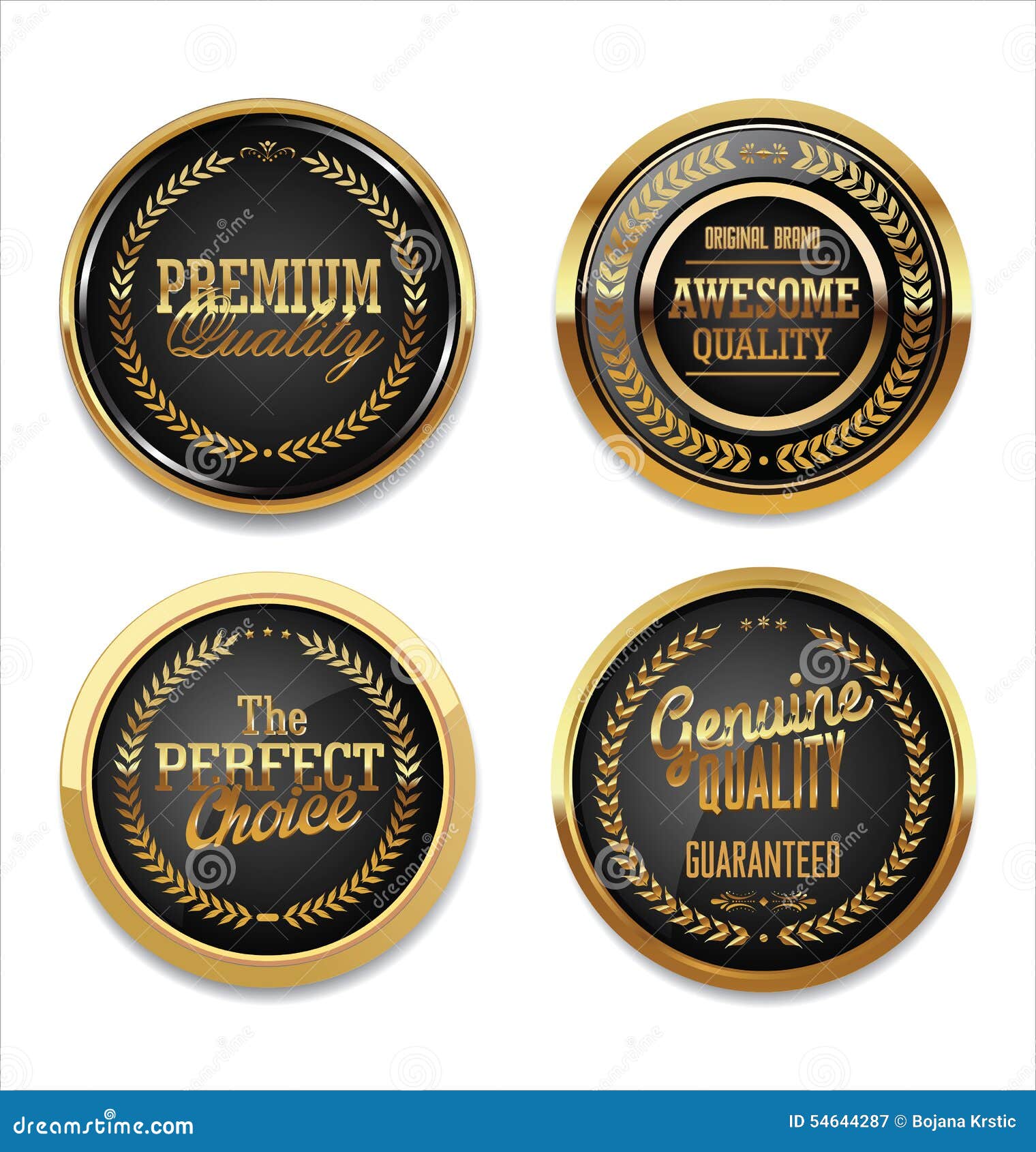 Premium Quality Golden Labels Stock Illustration - Illustration of ...