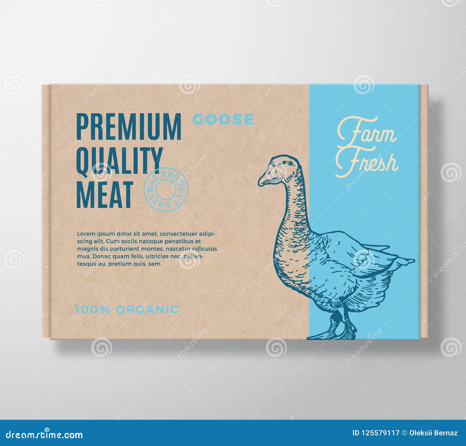 Premium Quality Goose Vector Meat Packaging Label Design on a Craft ...