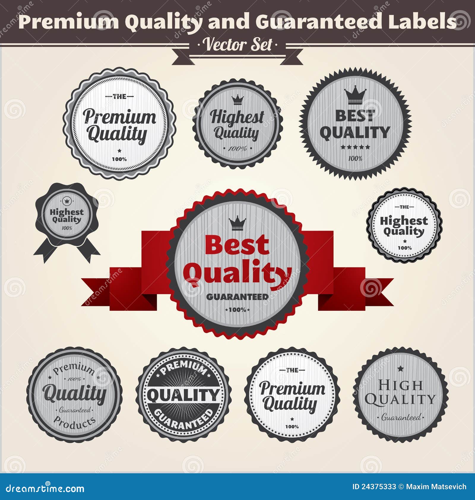 Premium Quality and Guaranteed Labels Stock Illustration - Illustration ...