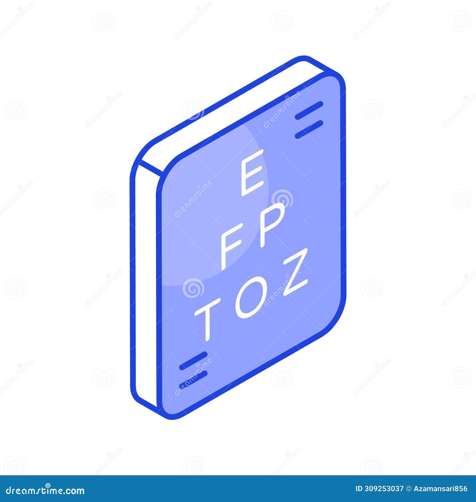 Premium Quality Isometric Vector of Eye Chart, Eye Test Icon Stock ...