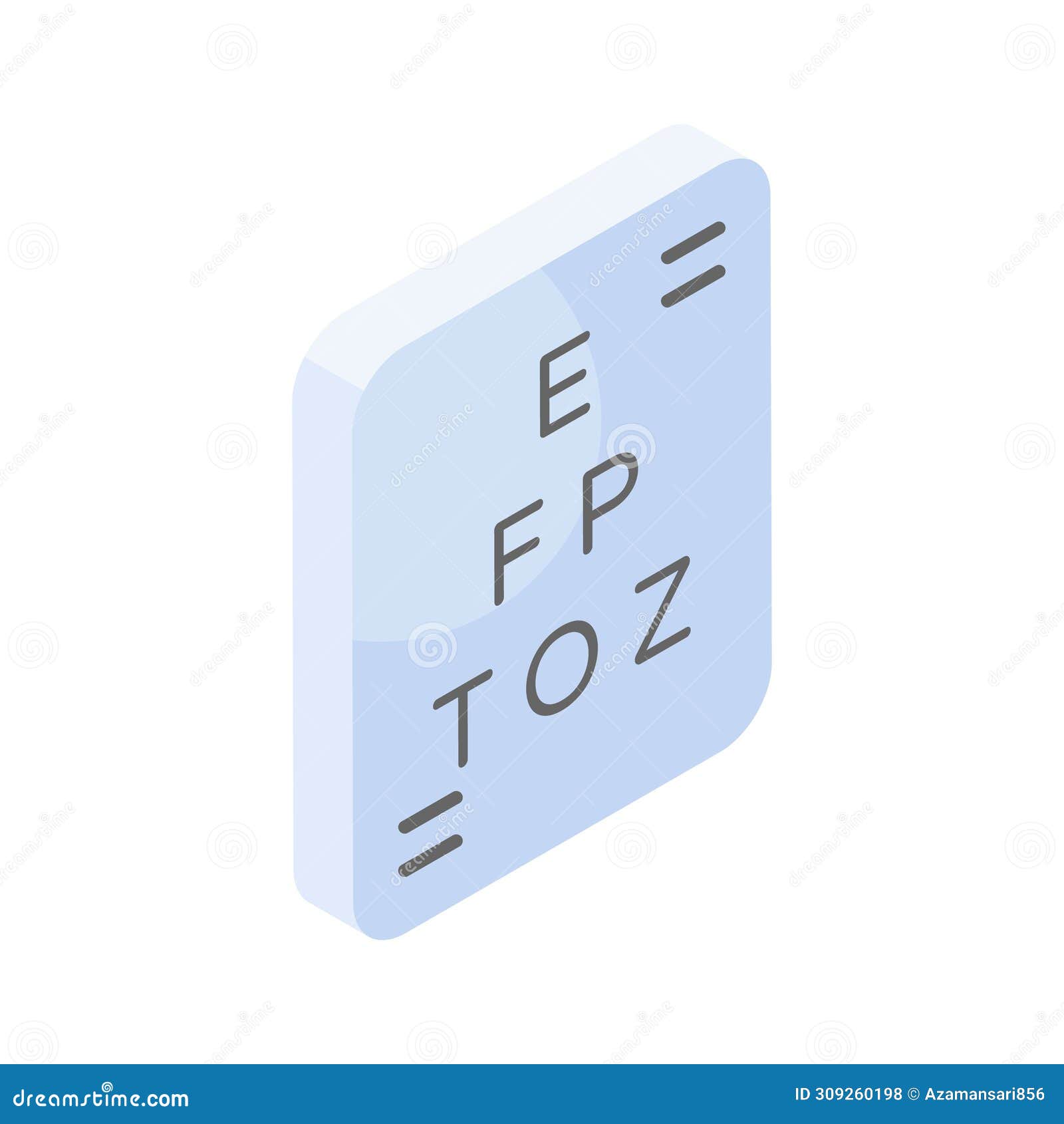 Premium Quality Isometric Vector of Eye Chart, Eye Test Icon Stock ...