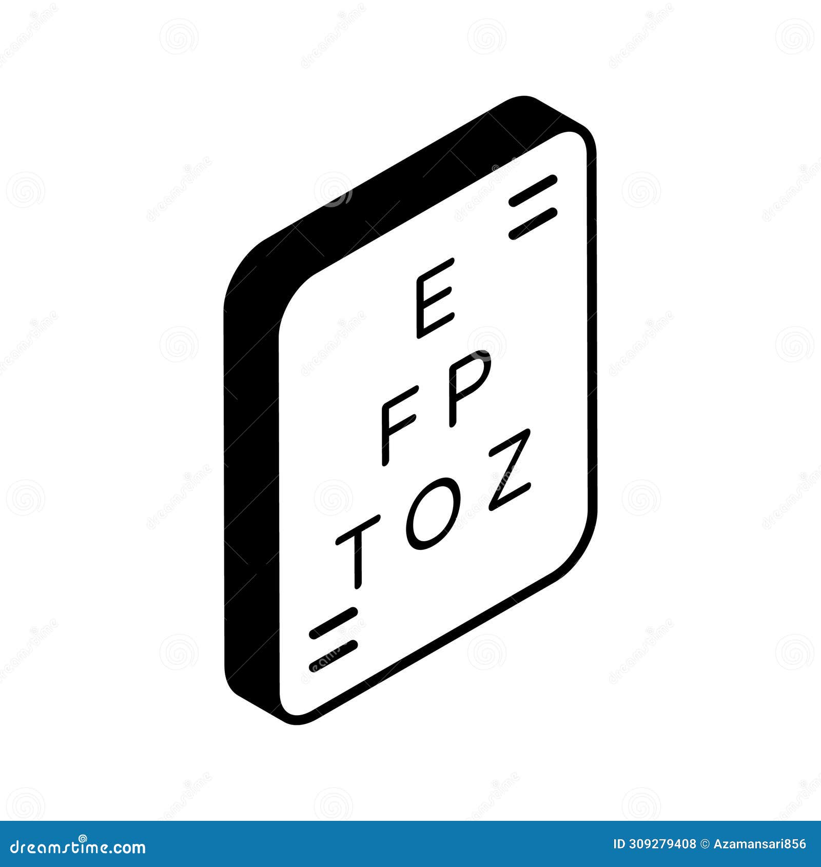 Premium Quality Isometric Vector of Eye Chart, Eye Test Icon Stock ...