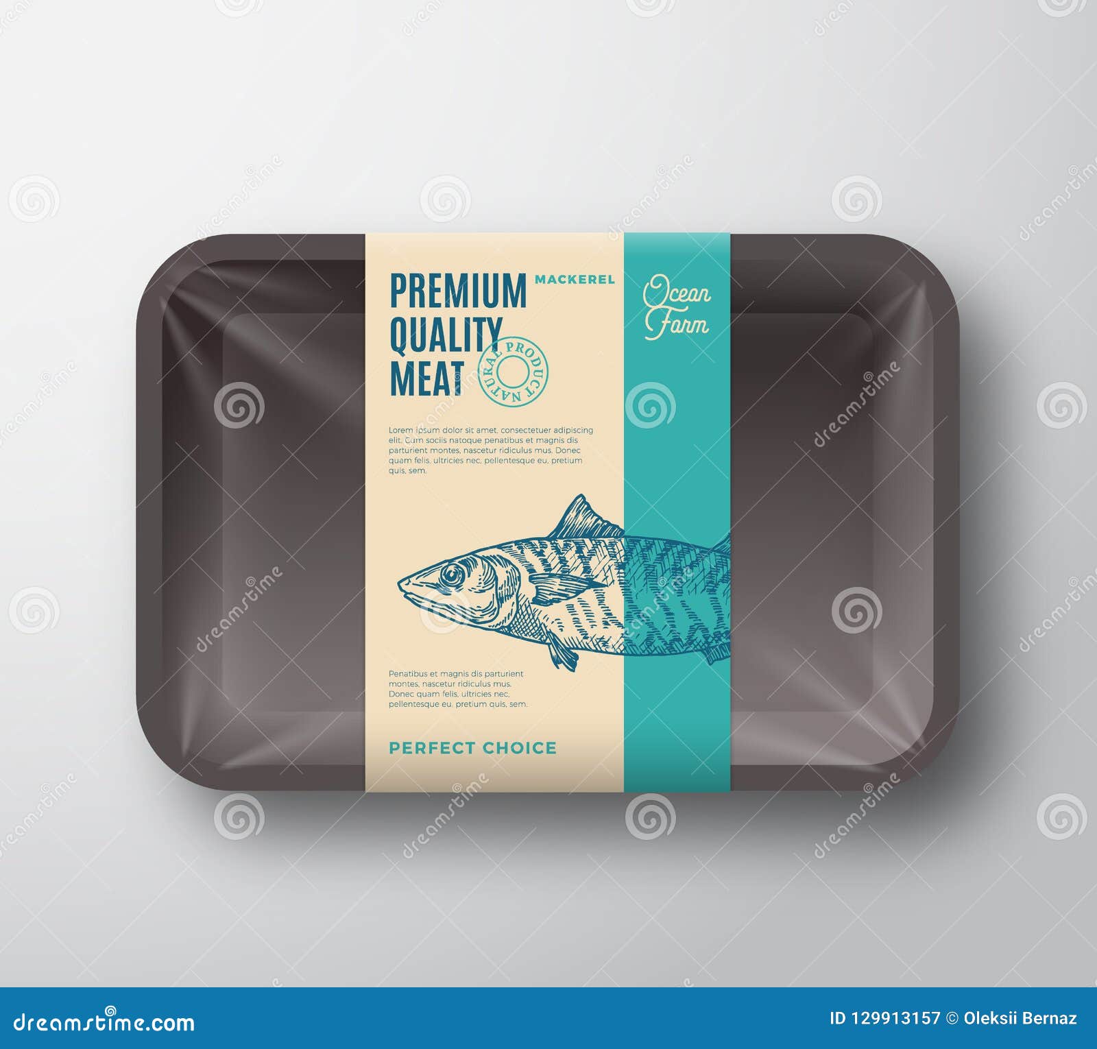 Premium Quality Mackerel Pack. Abstract Vector Fish Plastic Tray ...