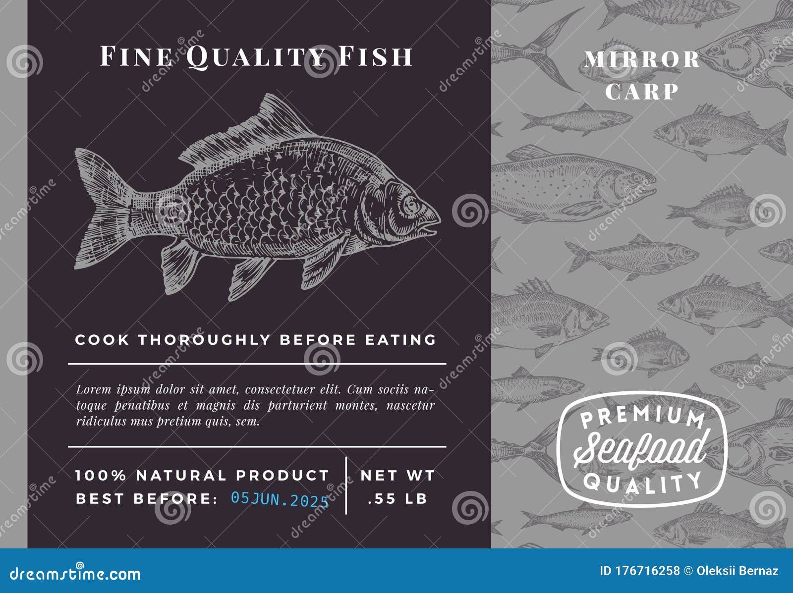 Mirror Carp Emblems. Isolated On White Background. Cartoon Vector ...