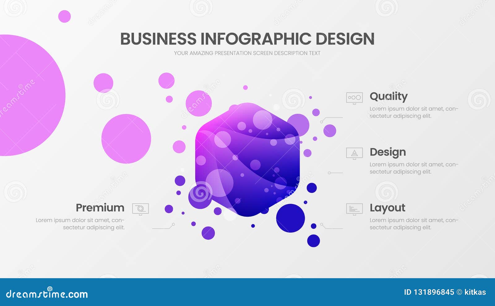 4 Option Hexahedron Analytics Vector Illustration Template. Business ...