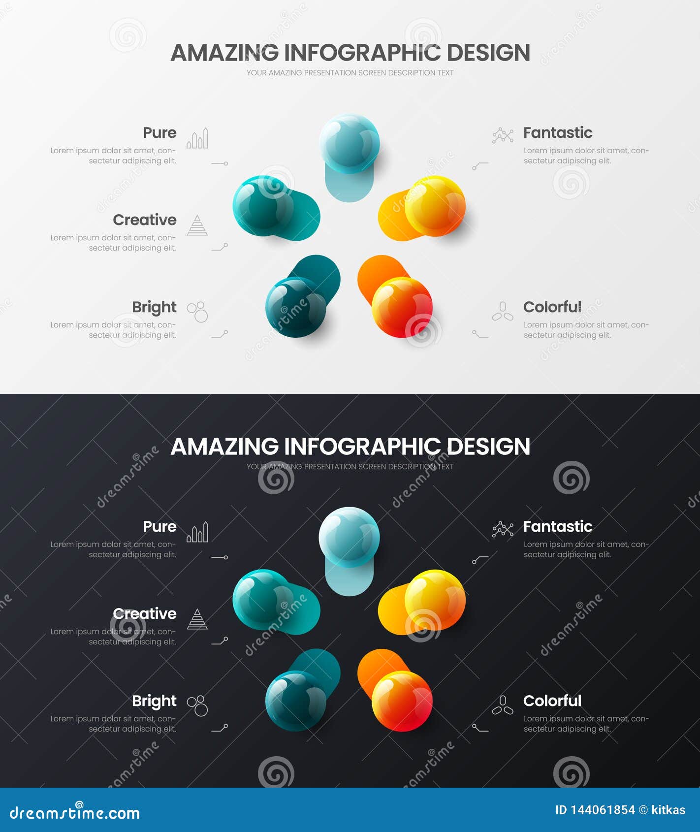 5 Step Marketing Analytics Presentation Vector Illustration Template ...