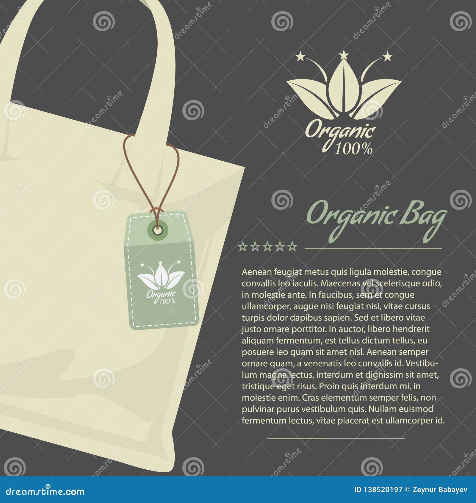 Premium Quality Organic Bag for Advertisement Template Layout or ...