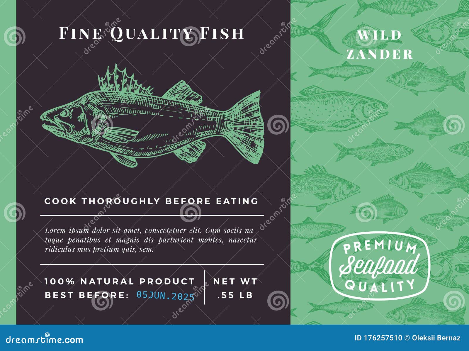 Zander Fish Jumping Out Of The Water. Black And White Silhouette Emblem ...