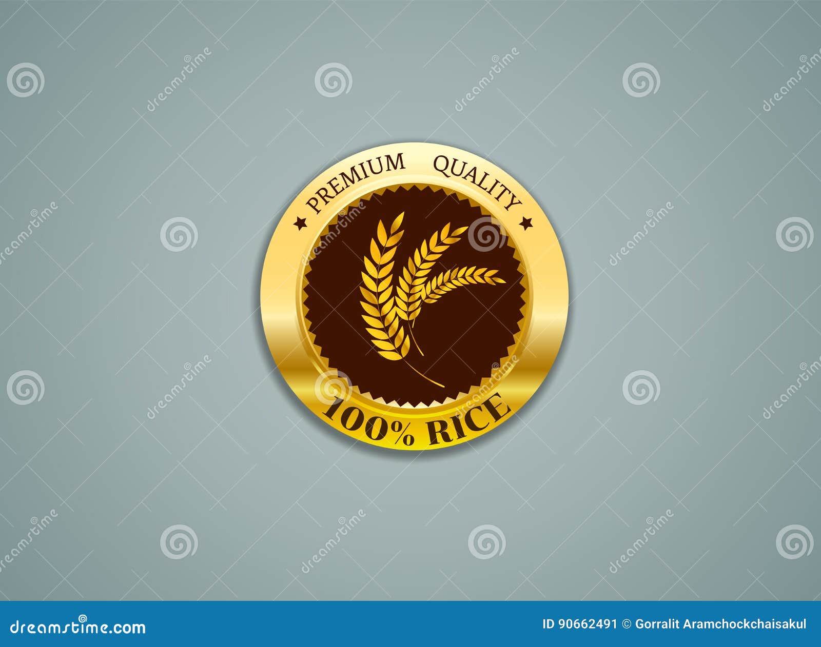 Rice Label Design Template. Sketch Vector Illustration Of Cereal Ears ...