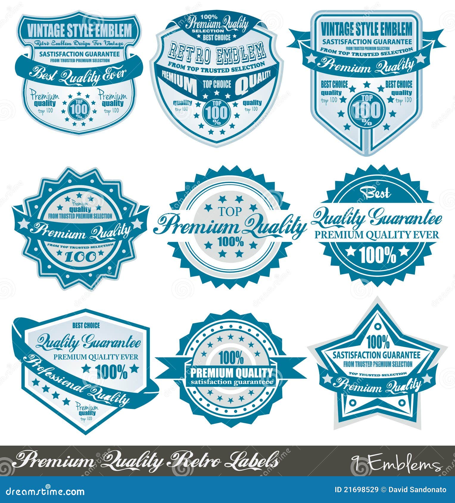 Premium 100% Satisfaction Guarantee Label Cartoon Vector ...