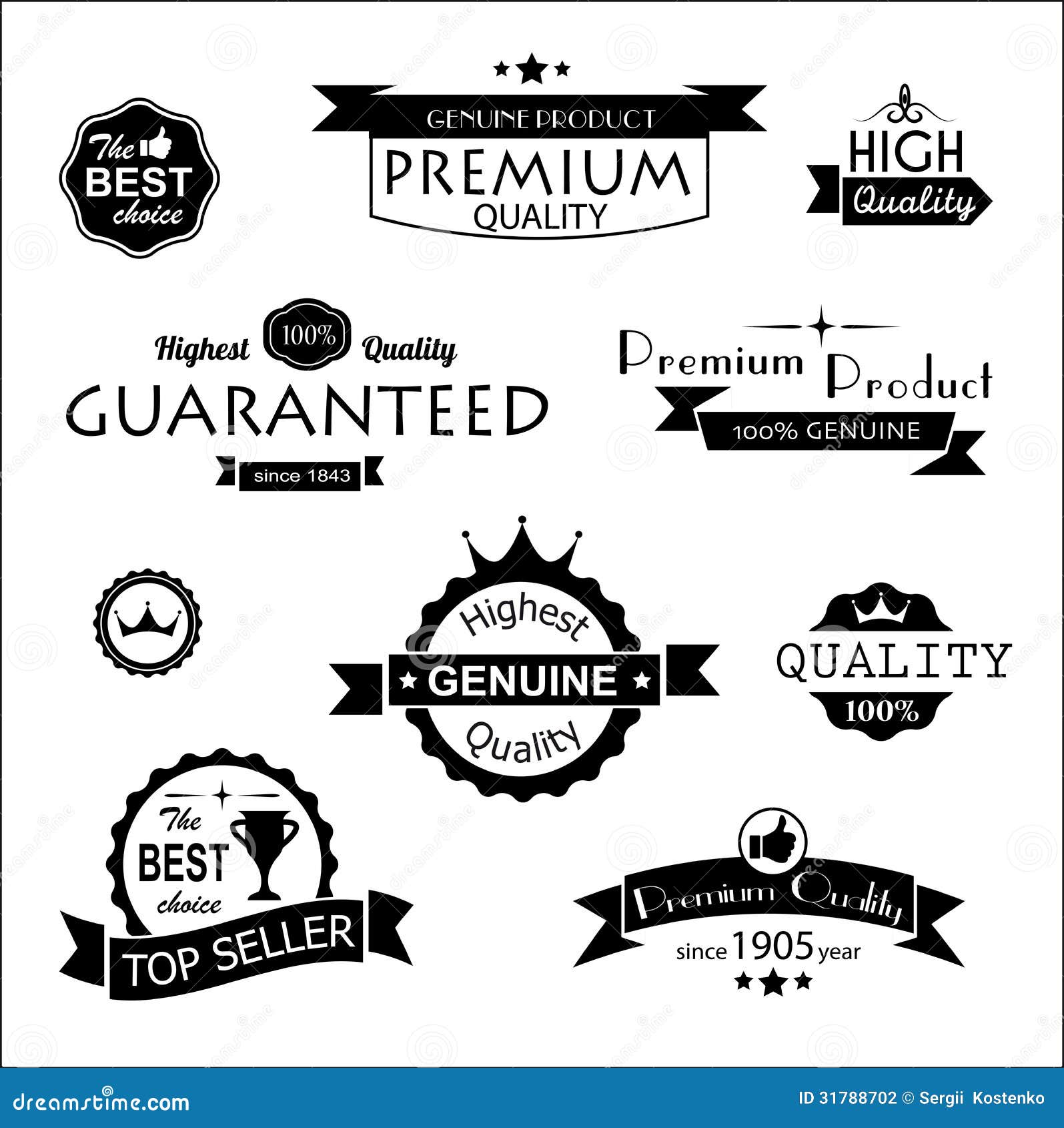 Premium Quality Vintage Labels Stock Vector - Illustration of guarantee ...