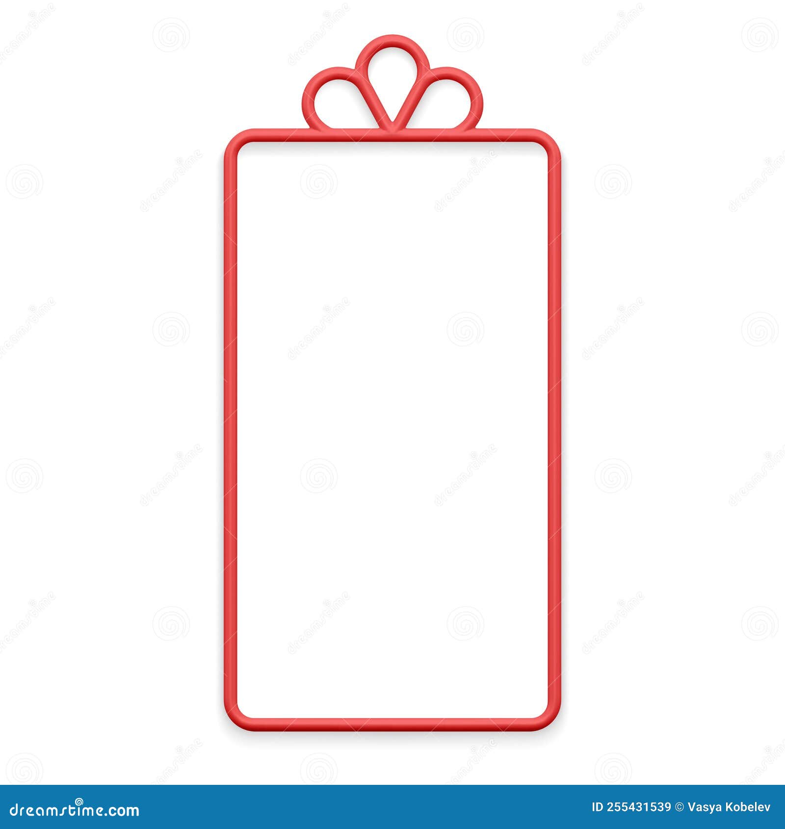 Premium Red Classic Rectangle Contour Shape Gift Box with Bow Metallic ...