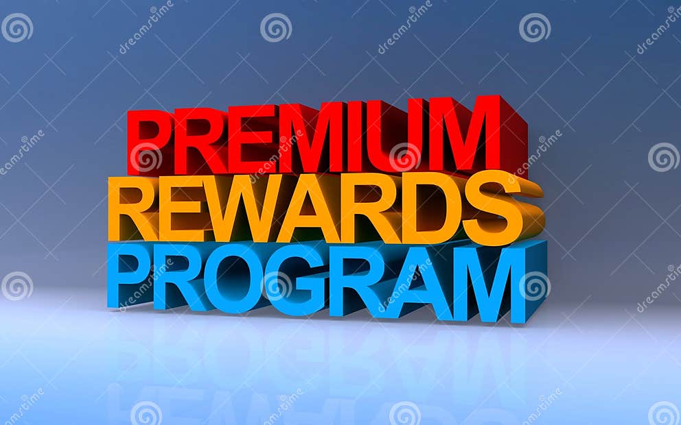 Premium Rewards Program on Blue Stock Illustration - Illustration of ...