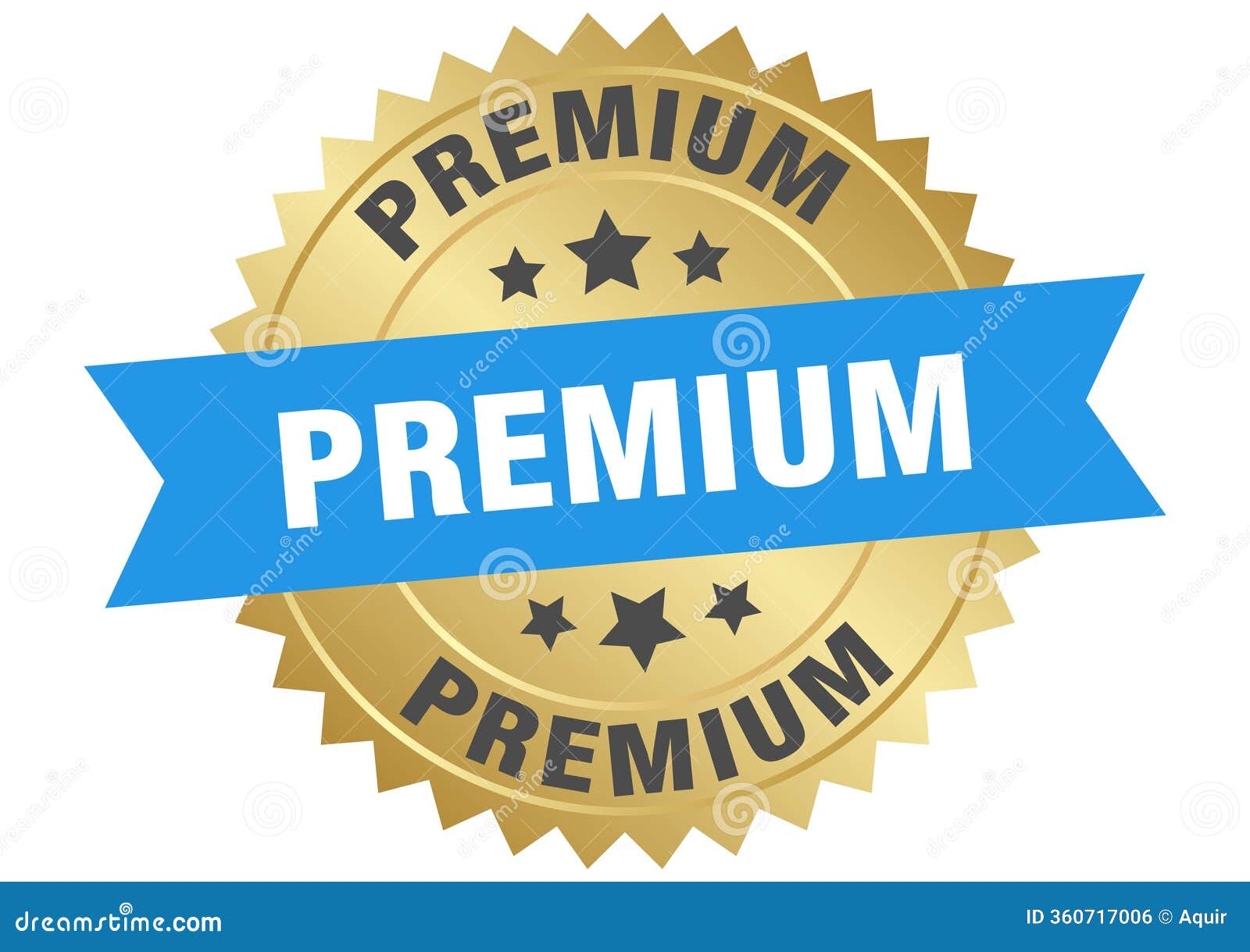 Premium. Premium Round Blue and Gold Label Isolated on Transparent ...