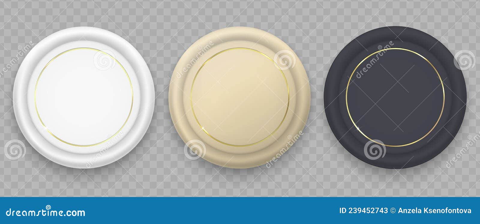Premium Round Frames Vector Set. Blank Labels, Banners, Icons or ...