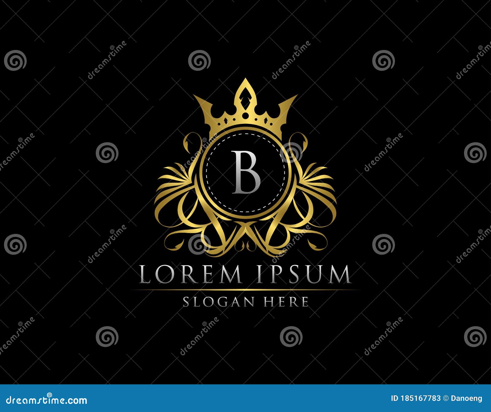 Premium Royal King B Letter Crest Gold Logo Template Stock Vector ...