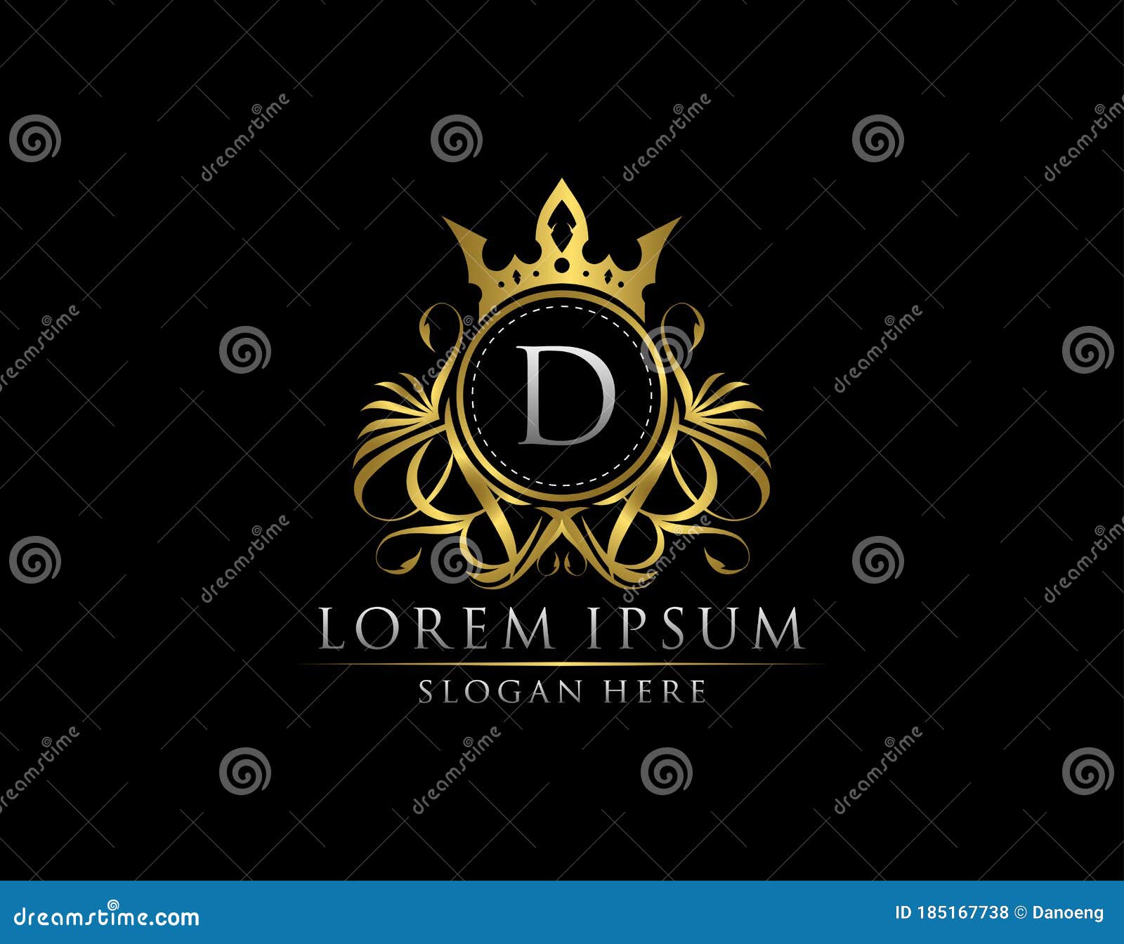 Premium Royal King D Letter Crest Gold Logo Template Stock Vector ...