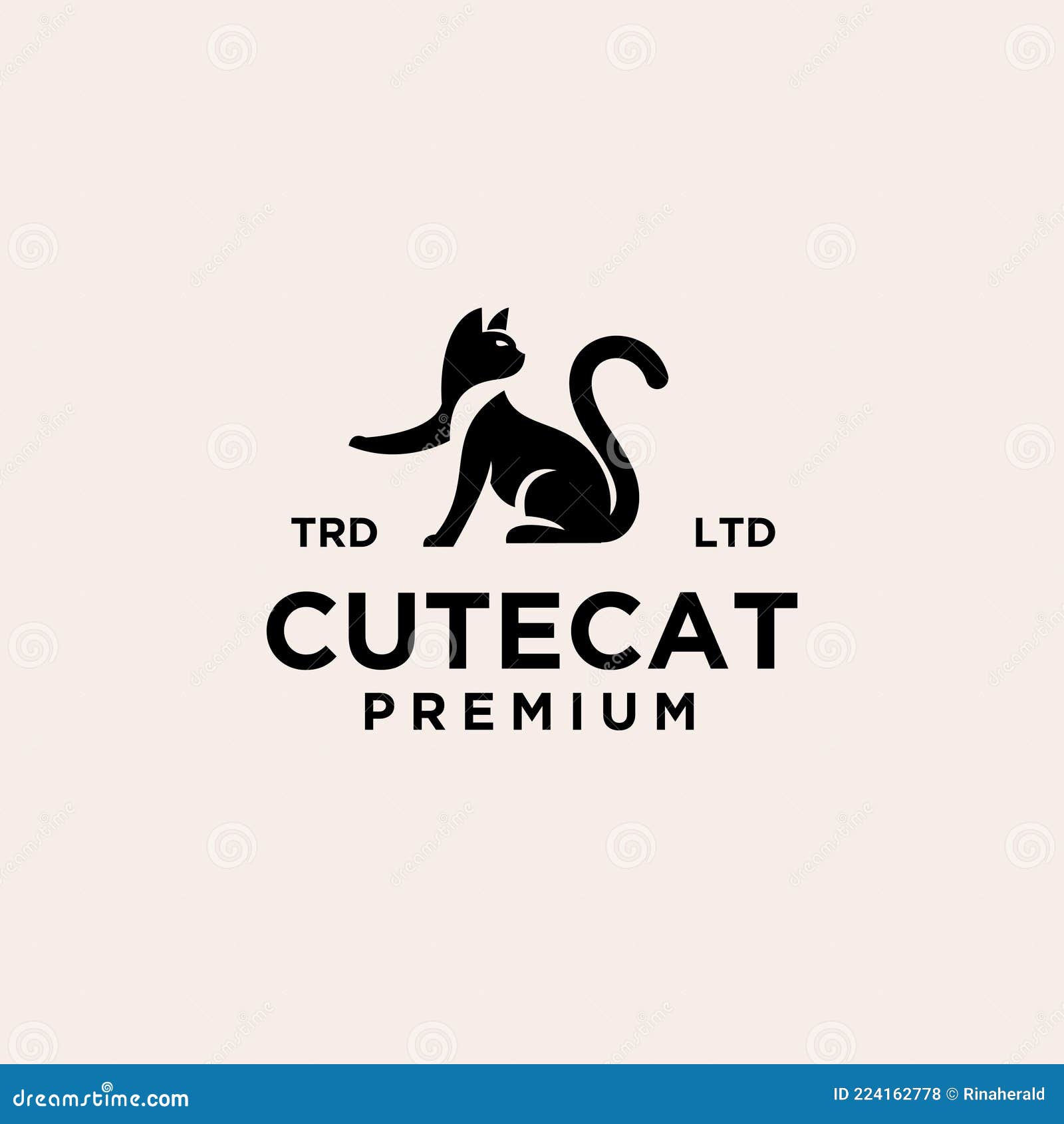 Premium Schwarze Katze Vektor Logo Design Vektor Abbildung ...