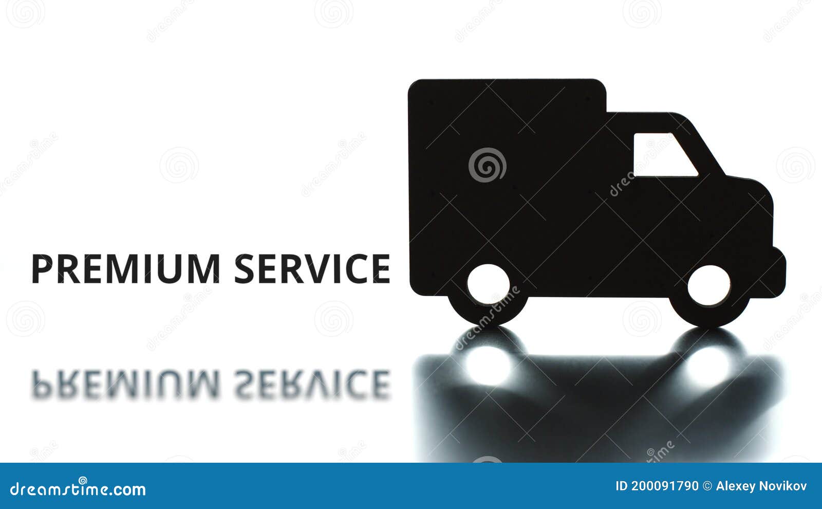 PREMIUM SERVICE Words Unloaded from the Truck Silhouette Stock Photo ...