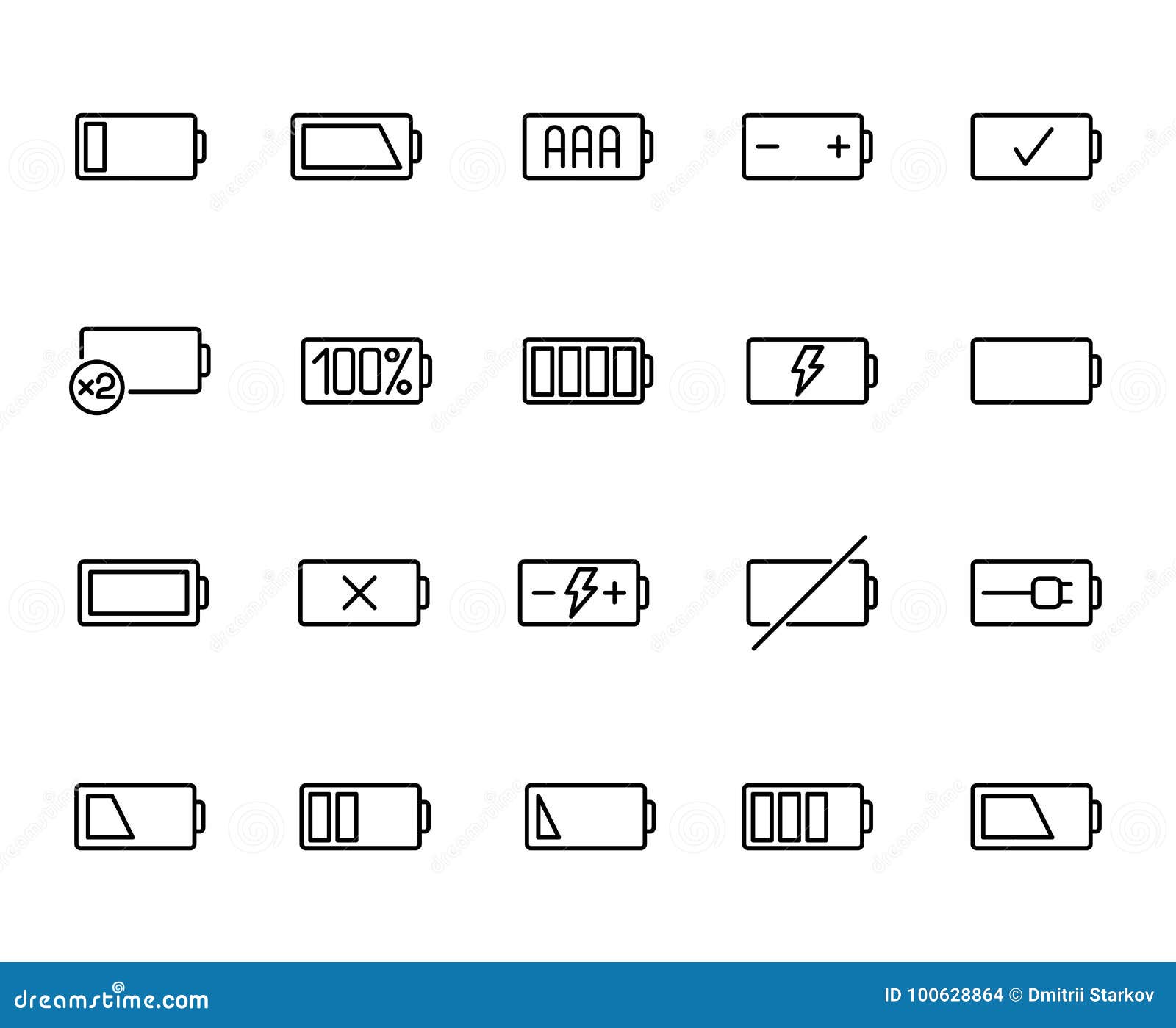Premium Set of Battery Line Icons. Stock Vector - Illustration of ... Premium Set of Battery Line Icons. Stock Vector - Illustration of ...