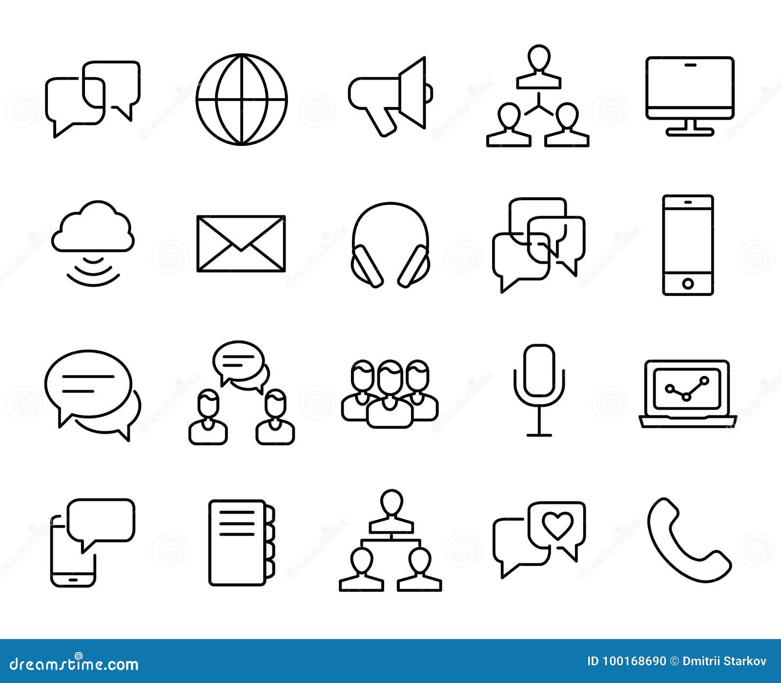 Premium Set of Communication Line Icons Stock Illustration ... Premium Set of Communication Line Icons Stock Illustration ...