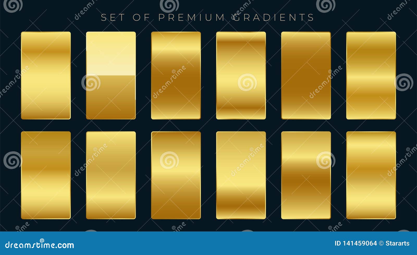 Premium Set of Golden Gradients Stock Vector - Illustration of precious ...