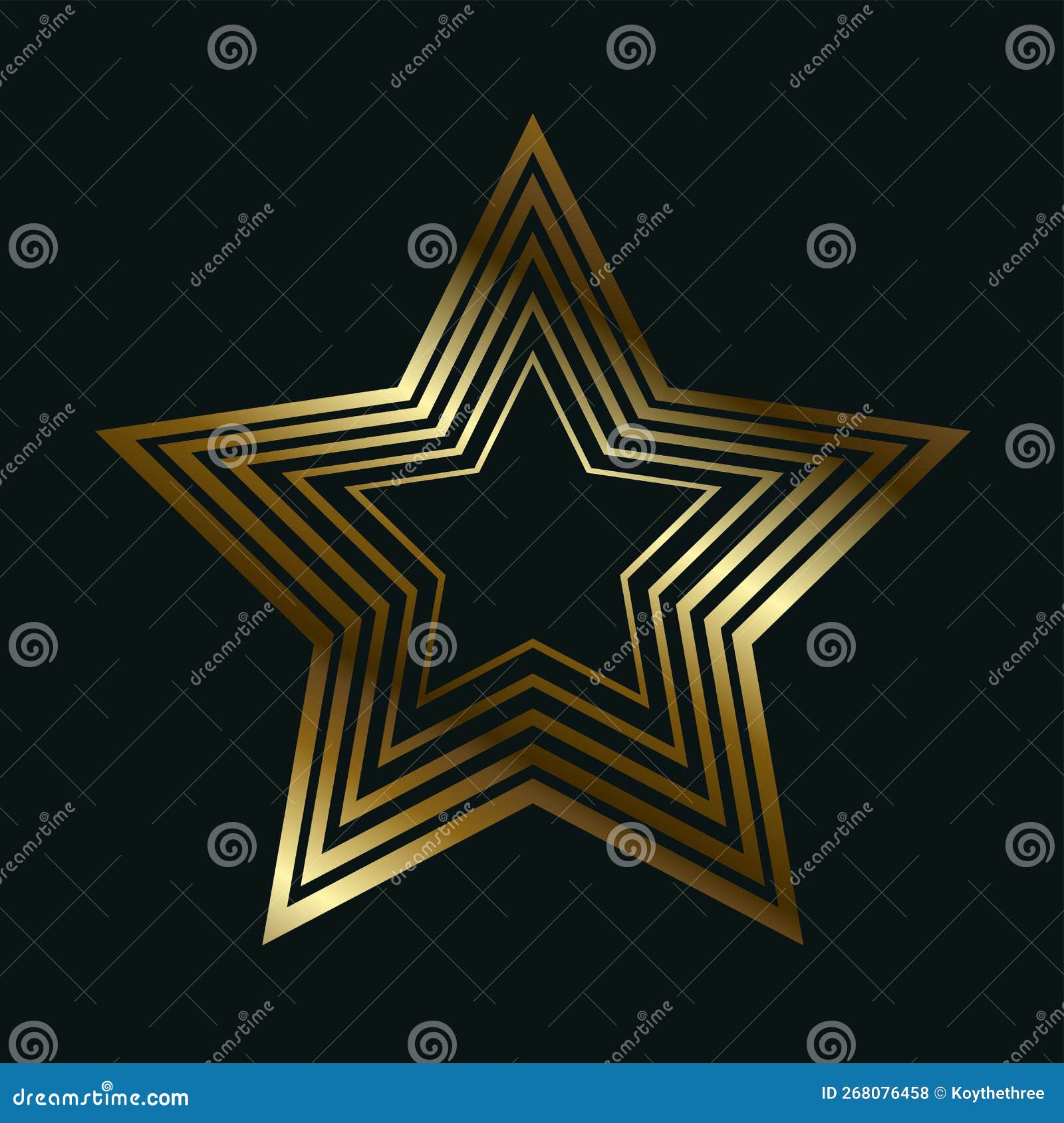 Premium Star Shape, Abstratct Gold Star Icon on Dark Background ...