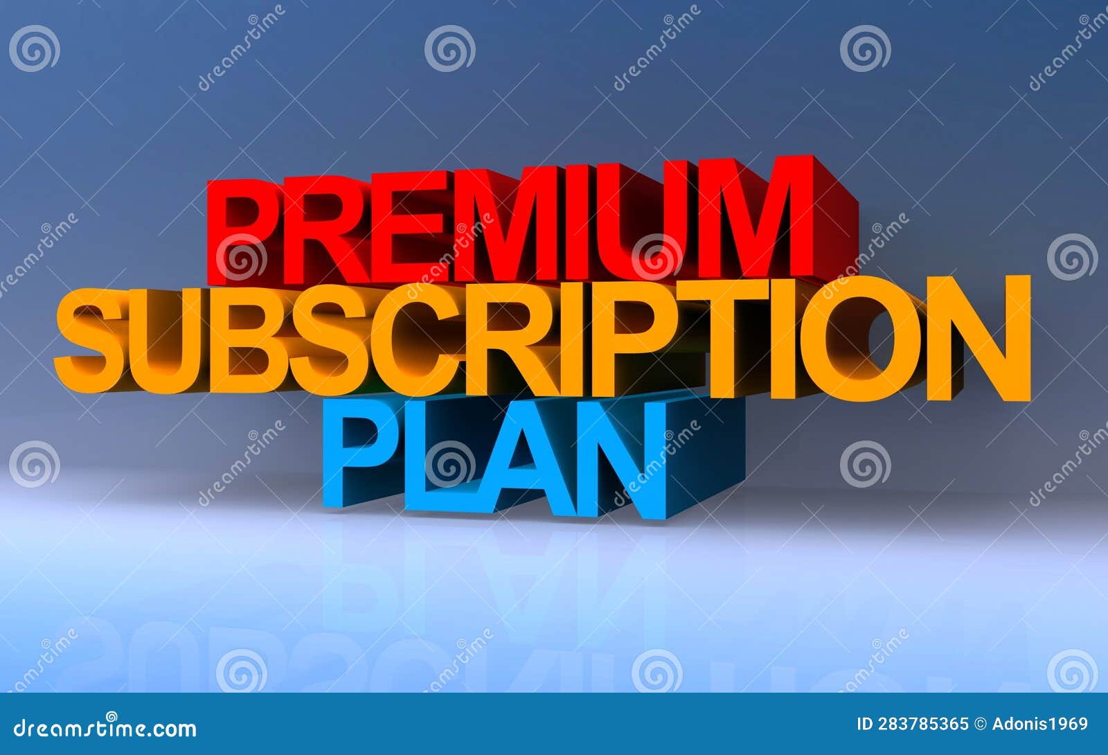 Premium Subscription Plan on Blue Stock Illustration - Illustration of ...