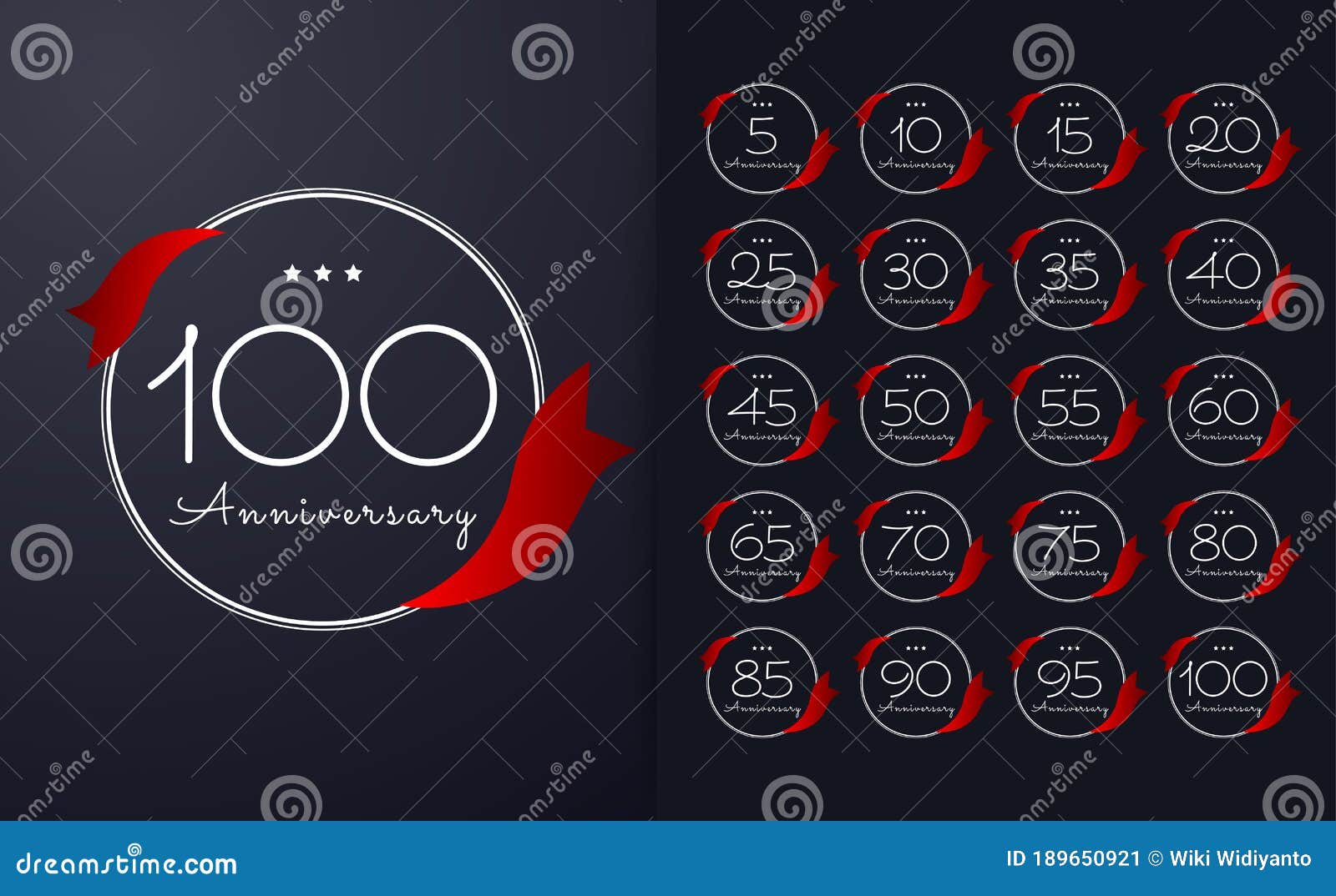 Premium 100th Anniversary Celebration Emblem Design. with Circle Ring ...