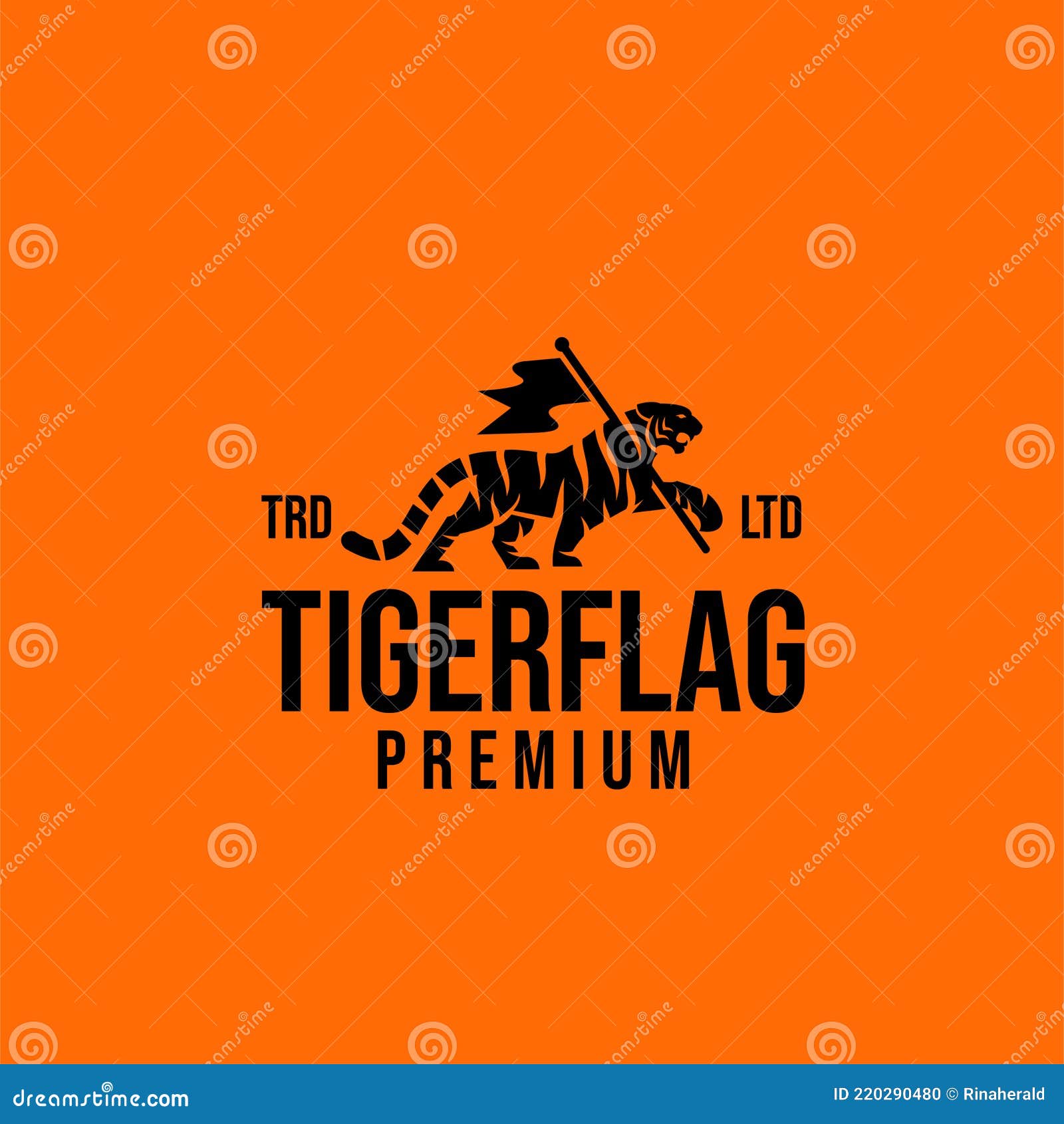 Premium Tiger Flag Vector Logo Design Stock Illustration - Illustration ...