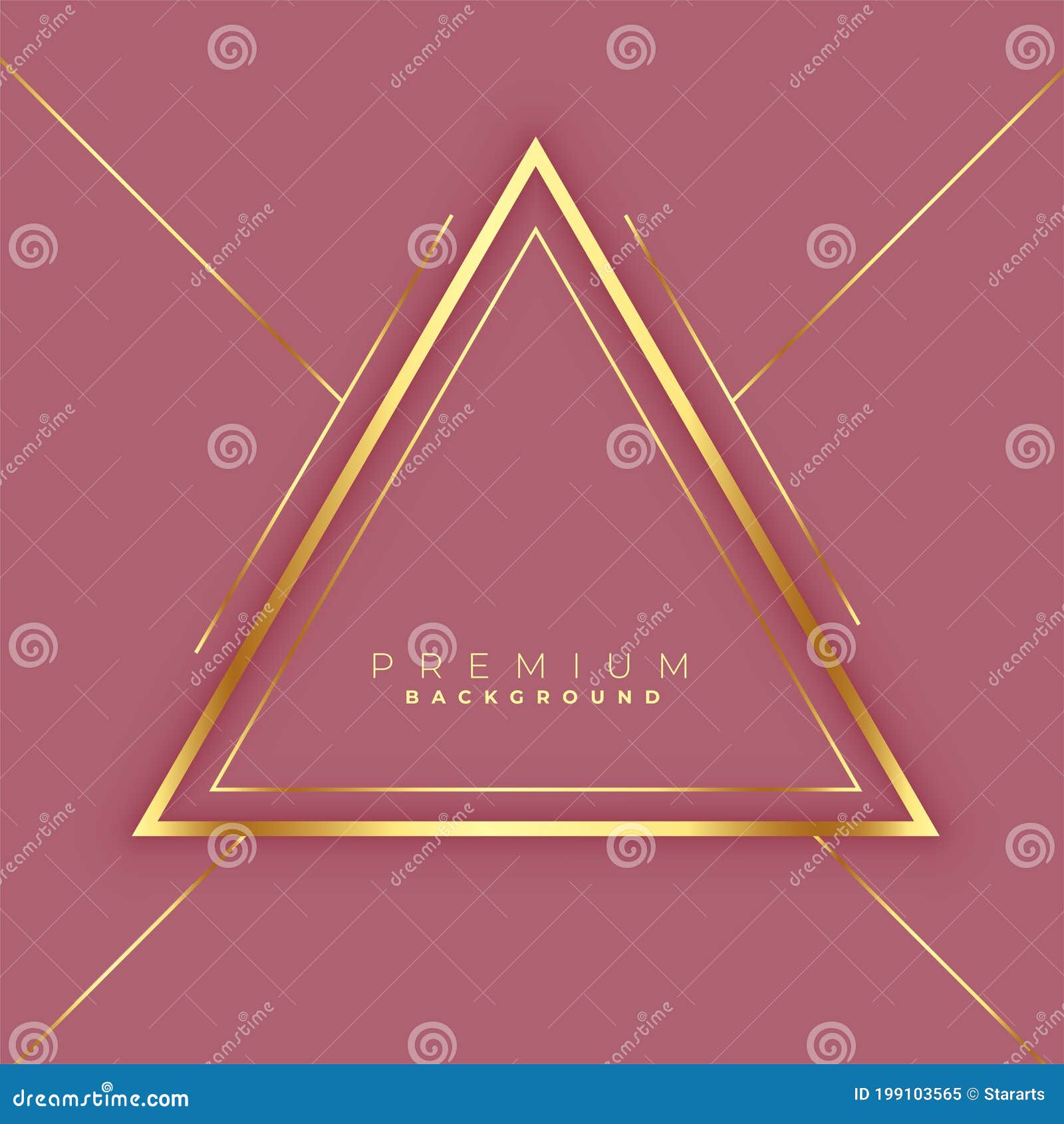 Premium Triangles Golden Lines Frame Background Design Stock Vector ...