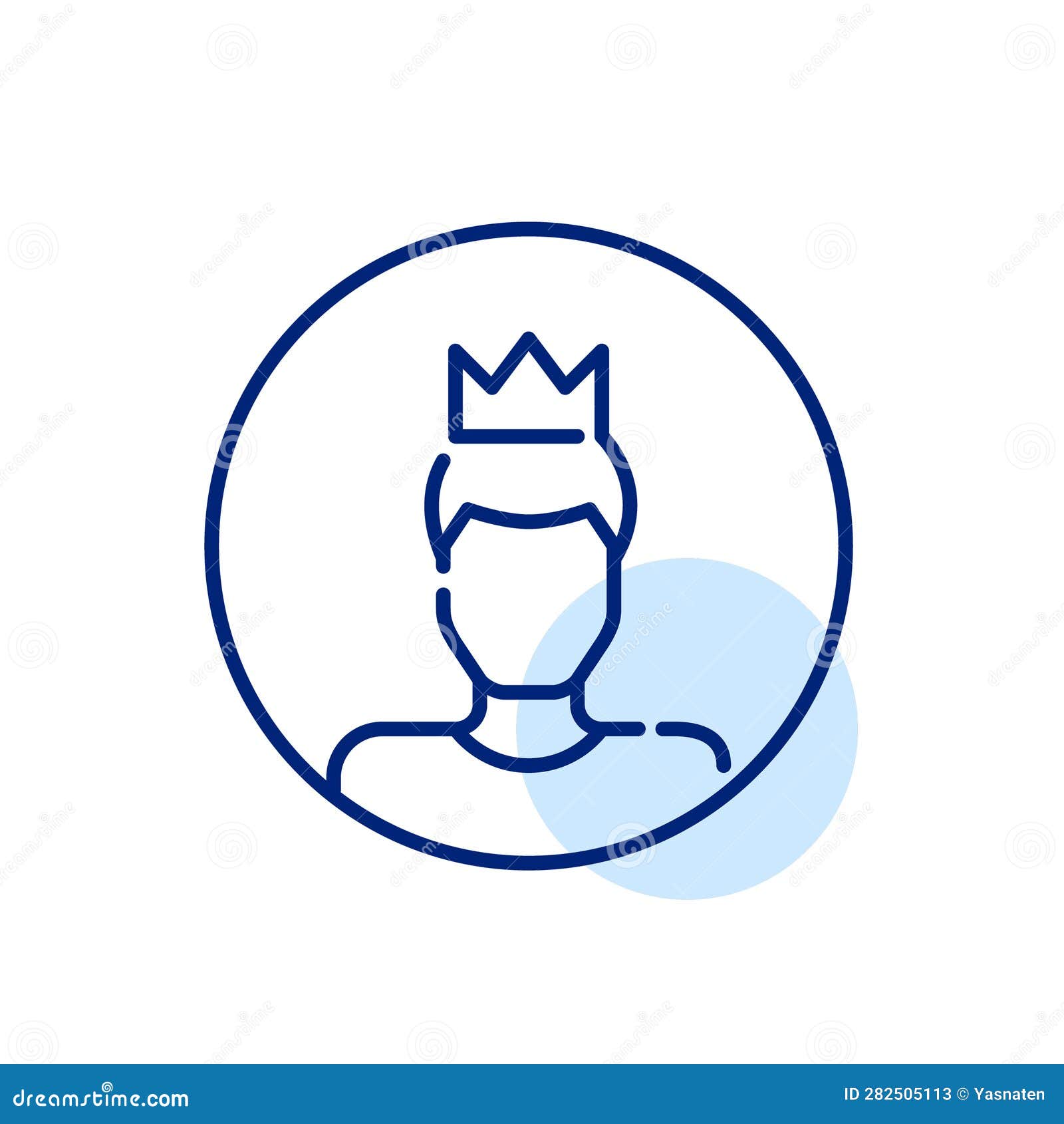 Premium User Avatar. Man with Crown on His Head Stock Vector ...