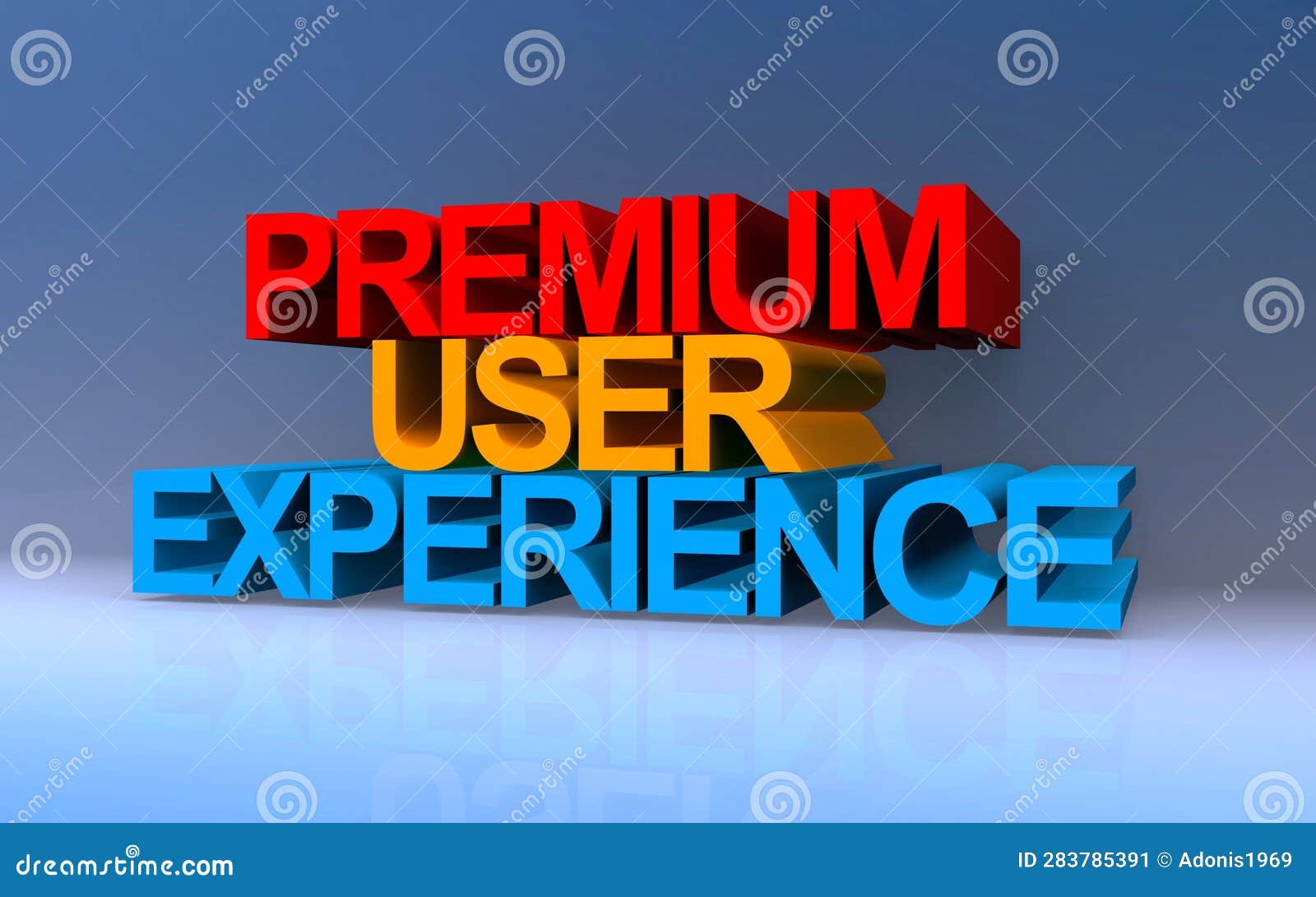 Premium User Experience on Blue Stock Illustration - Illustration of ...