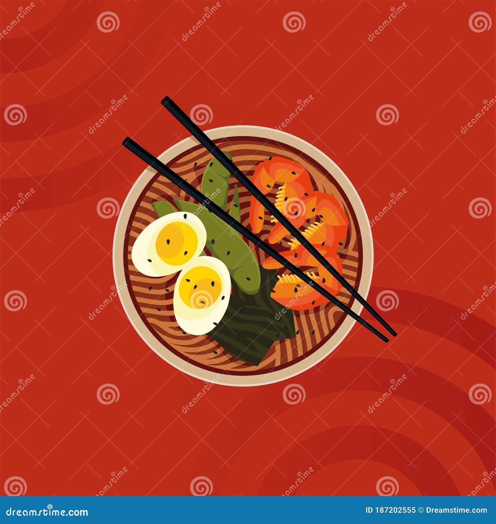 Vector Ramen Isolated On White Background, Illustration Template ...