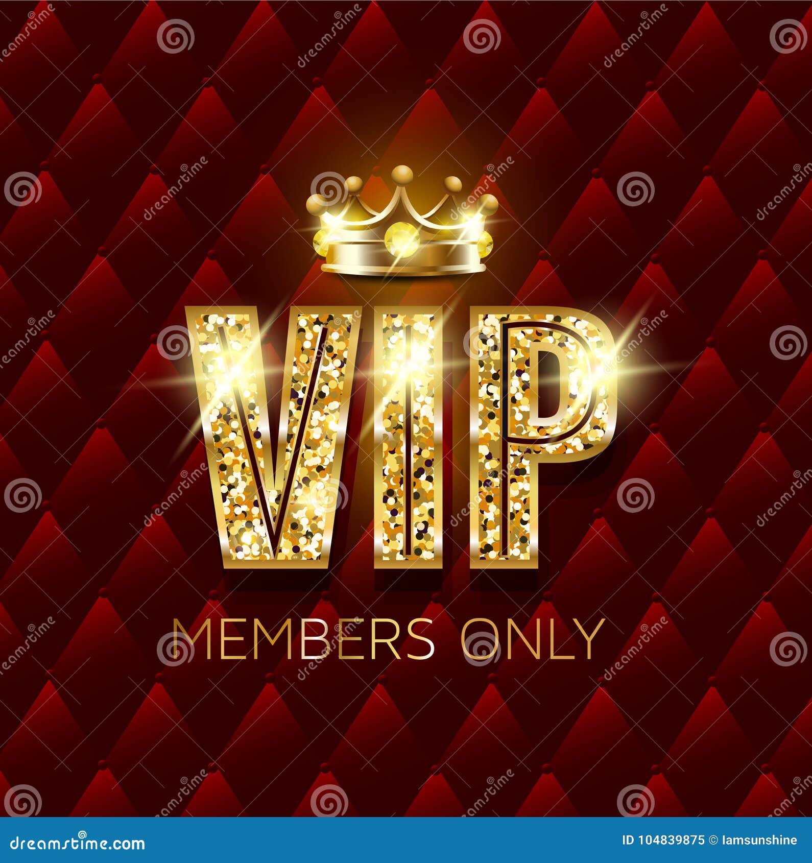 Premium Vip Card with Crown and Glitter Stock Vector - Illustration of ...