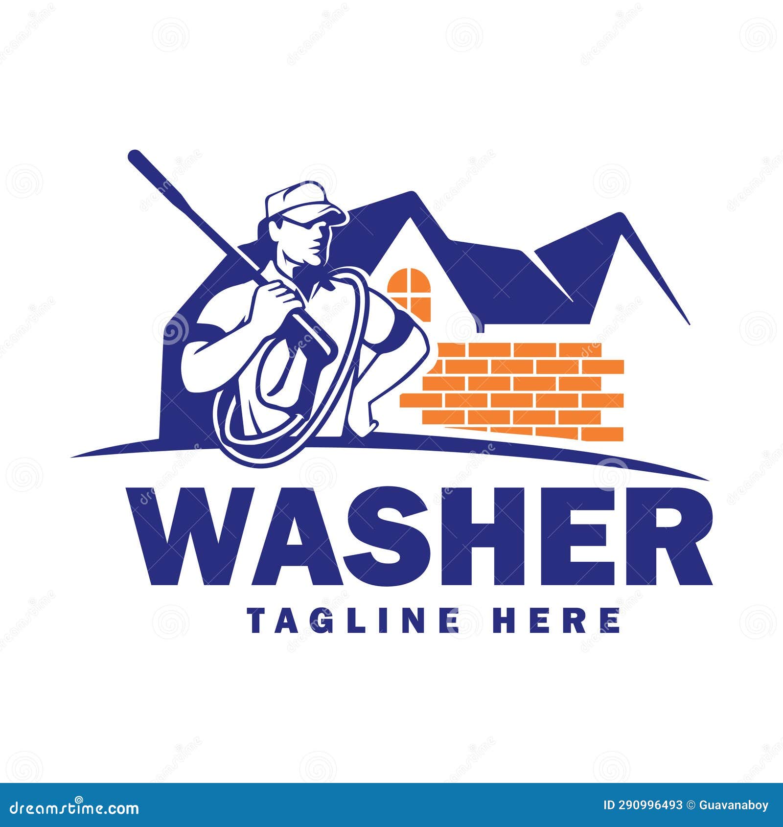 Premium Washer Logo Design Template Stock Illustration - Illustration ...