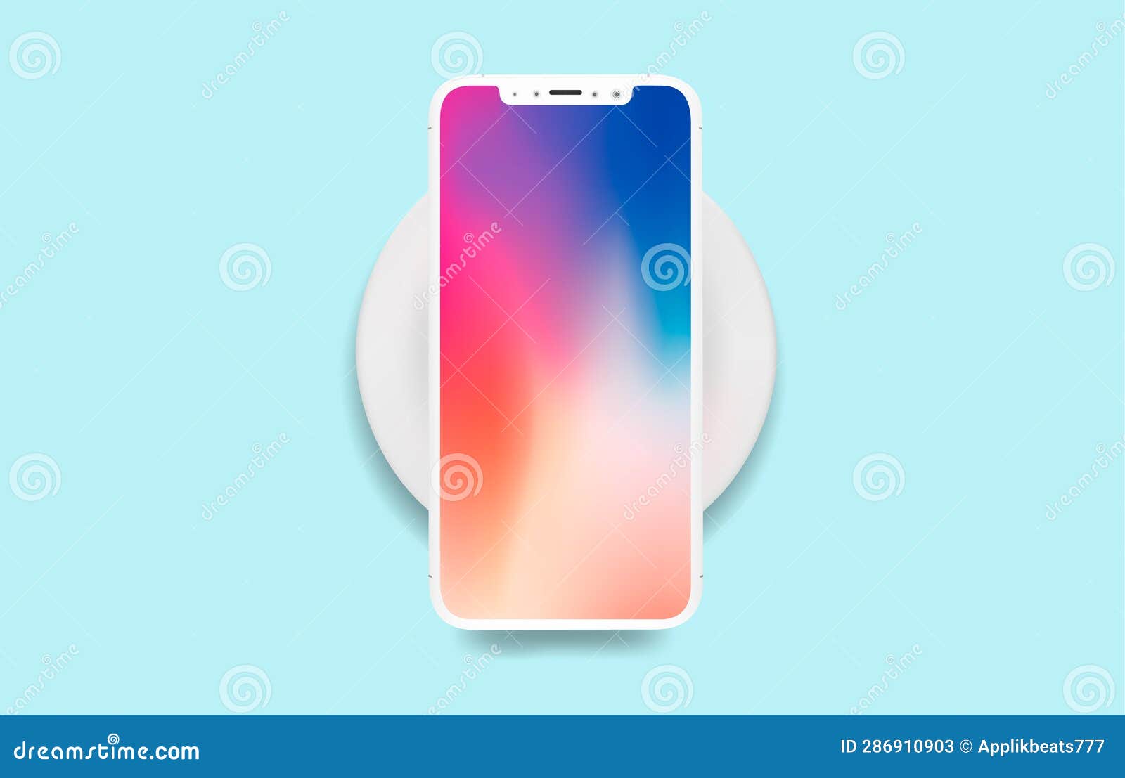 Premium White Mobile Phone Screen Mock Up Template. Modern Smartphone ...