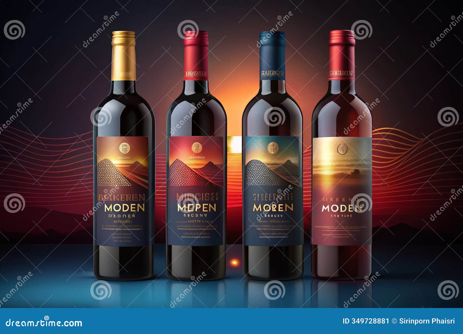 Premium Wine Label Design Template Modern Front and Back Design with ...