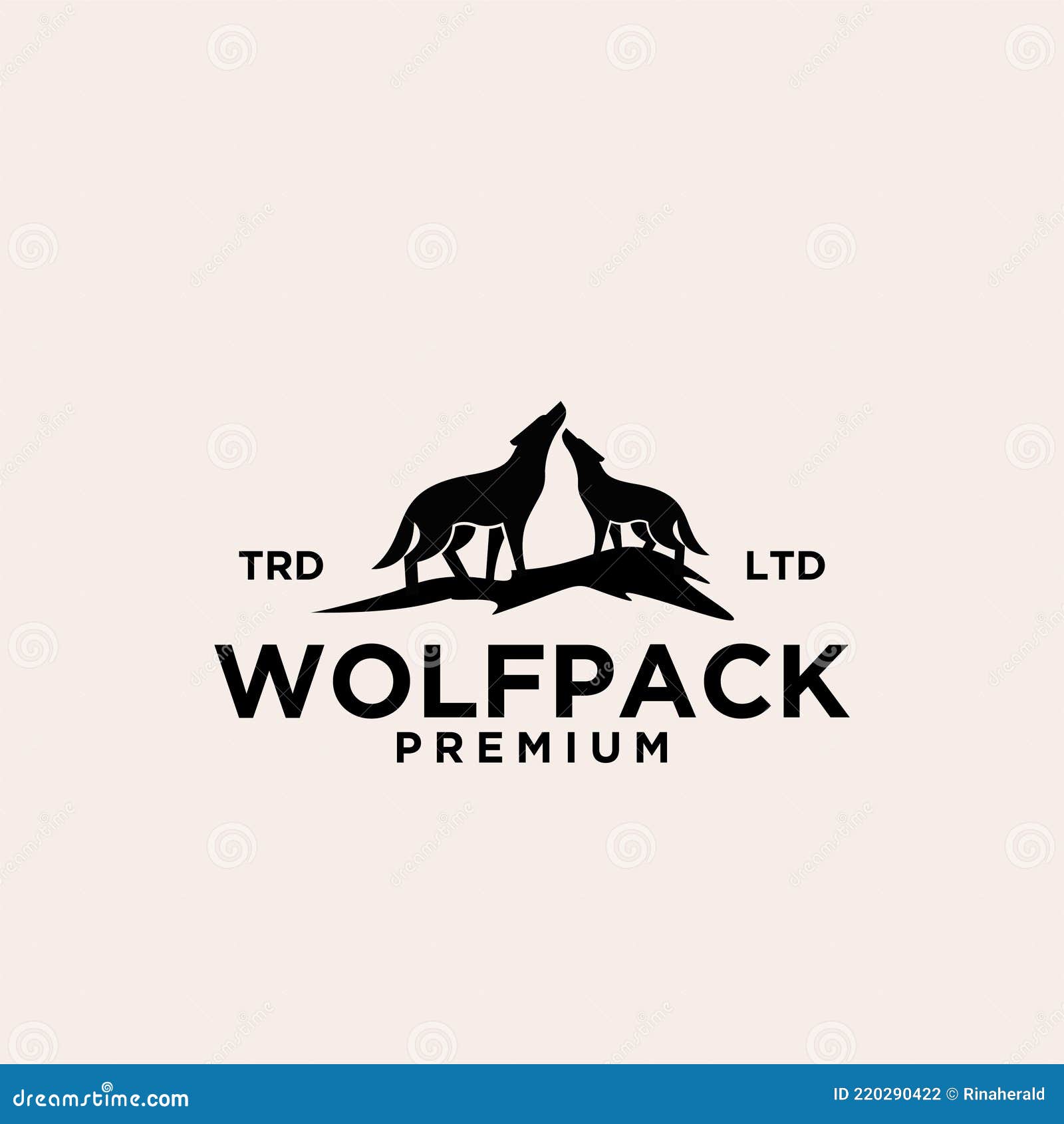 Premium Wolf Pack Vector Logo Design Stock Illustration - Illustration ...