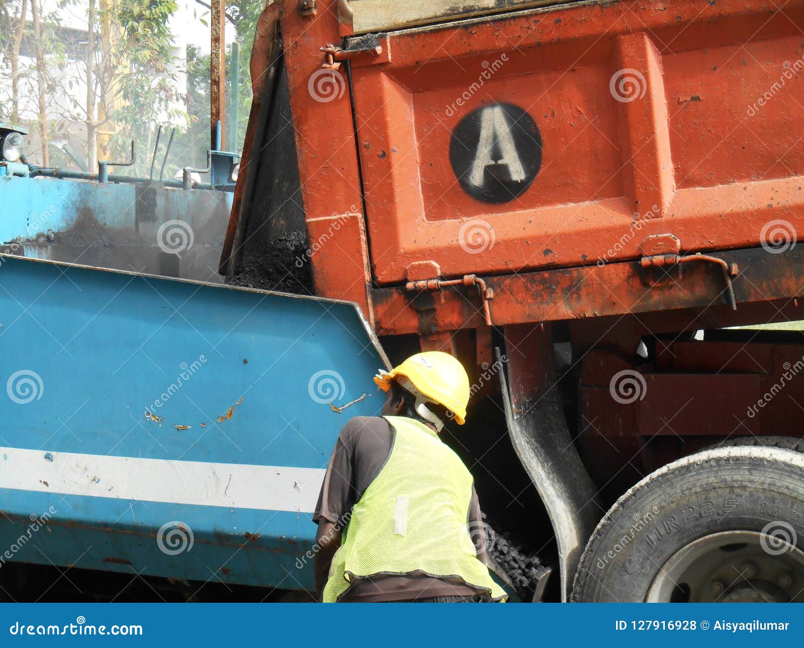 Premix Work by Construction Workers. Editorial Stock Photo - Image of ...