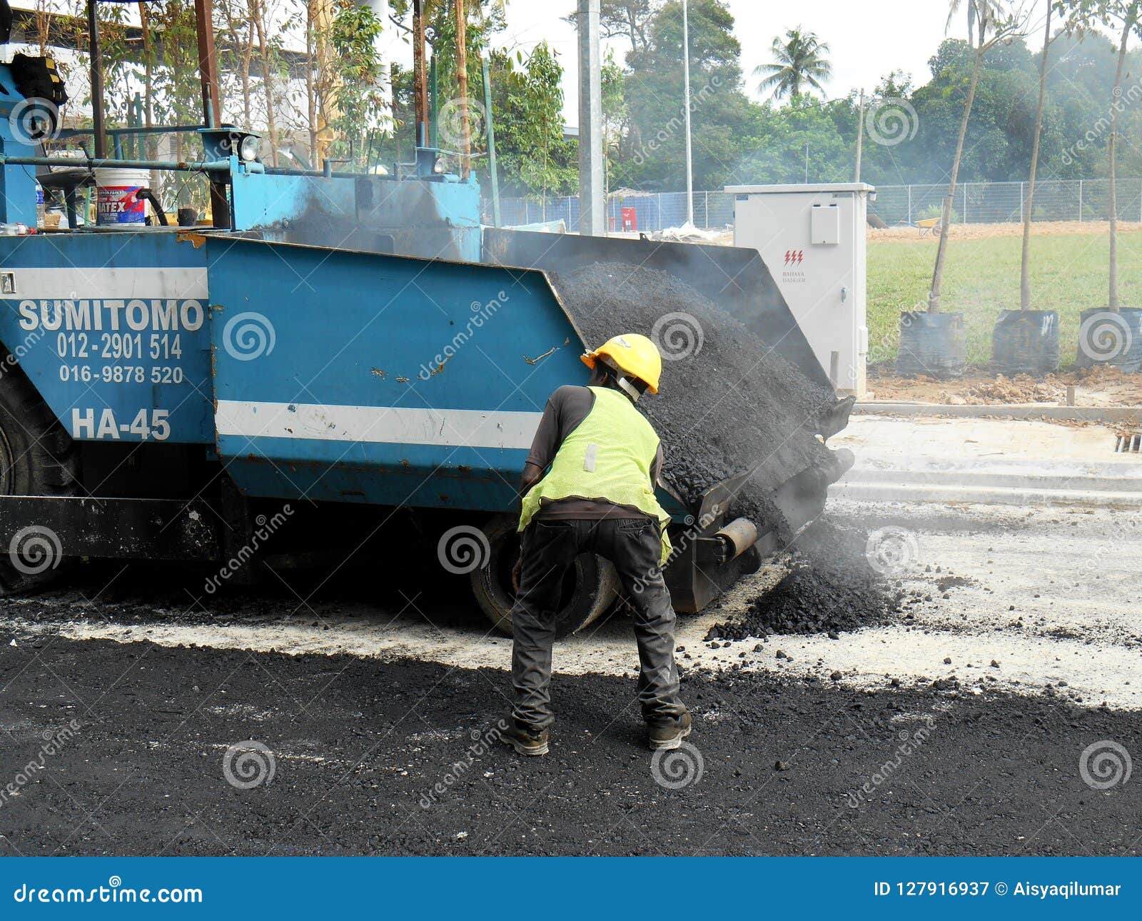 Premix Work By Construction Workers. Editorial Photo | CartoonDealer ...