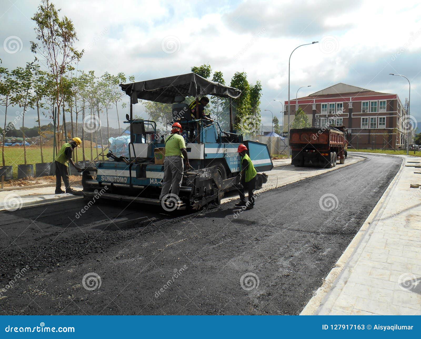 Premix Work by Construction Workers. Editorial Stock Photo - Image of ...
