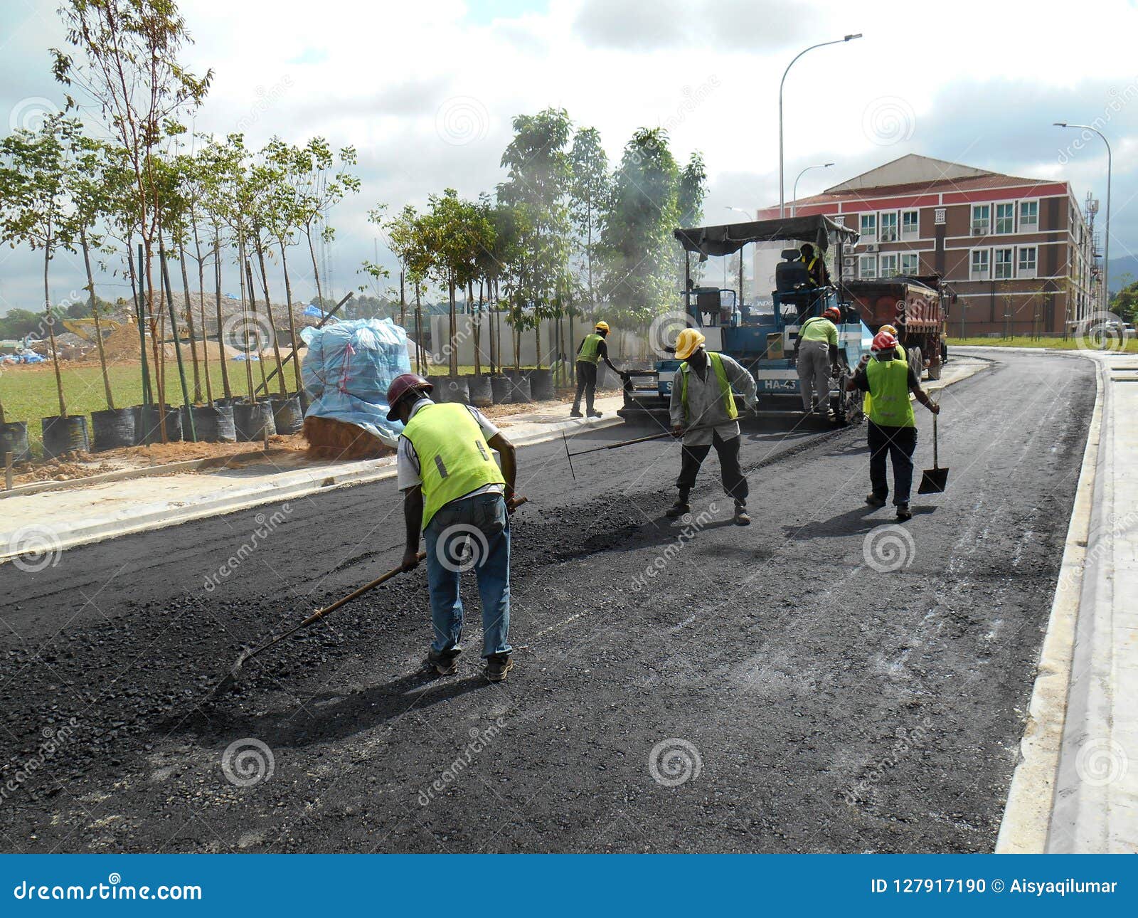 Premix Work by Construction Workers. Editorial Image - Image of path ...