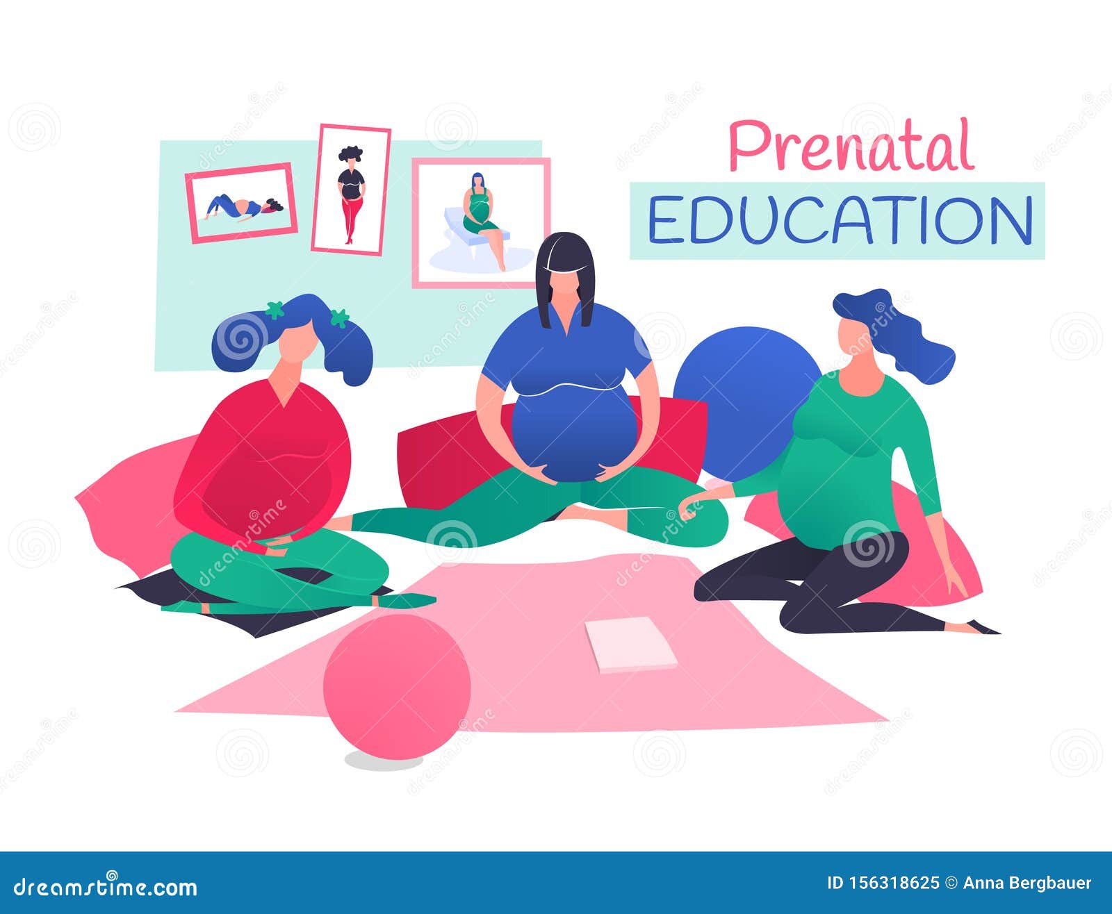 Prenatal classes image stock vector. Illustration of medic - 156318625