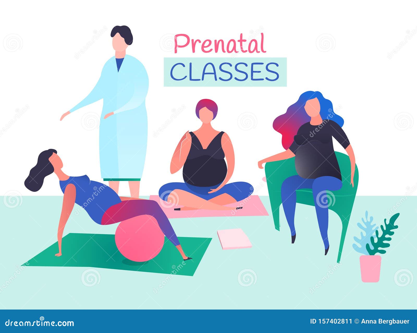 Prenatal classes image stock vector. Illustration of instruction ...